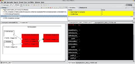 the animation of a uml model and the associated timing diagram in time