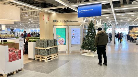 Ikea Food Court Featuring Swedish Restaurant Sign Festive Christmas