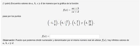 solved find values of a b c and d such that the graph of