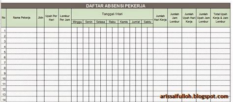 Contoh Absensi Karyawan Harian Manual Kabarmedia Github Io Riset