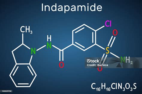 Indapamide Molecule It Is Thiazidelike Diuretic Hypertension Drug