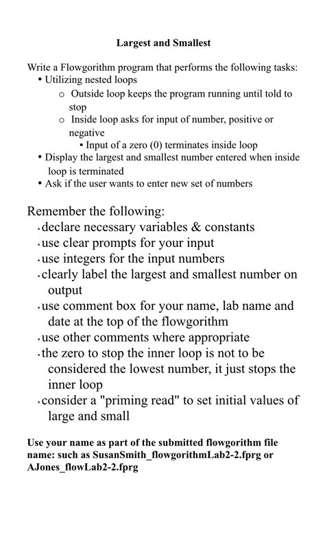 Solved Flowcharts Answer Largest And Smallest Write A Flowgorithm Program Course Hero
