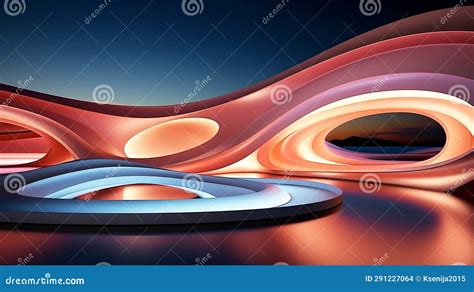3d Render Of Abstract Futuristic Architecture Stock Illustration