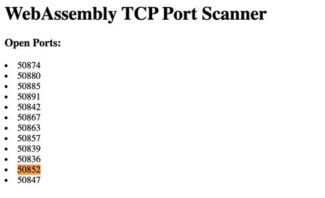 Github Avilumportsscan A Web Client Port Scanner Written In Go That Supports The Wasmwasi