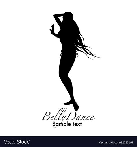 Beautiful Belly Dancer Silhouette Wearing Exotic Vector Image