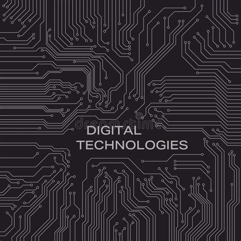 Digital Technology Printed Circuit Board Vector Illustration Stock Illustration Illustration