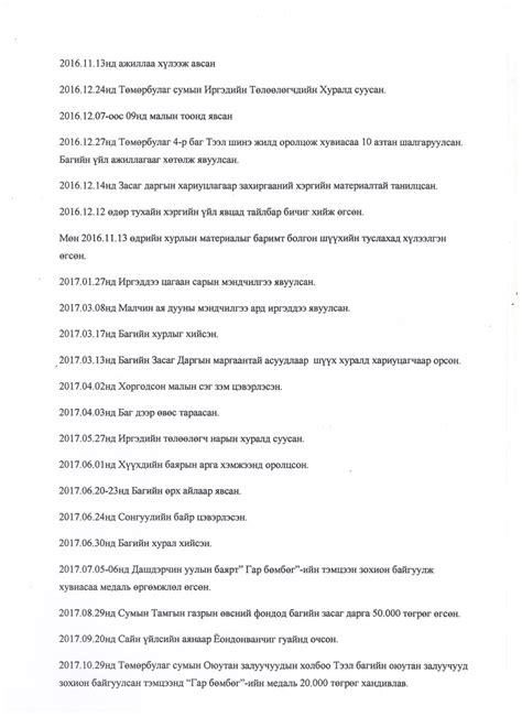 4 р багийн ИНХ ын даргын ажлын товч тайлан