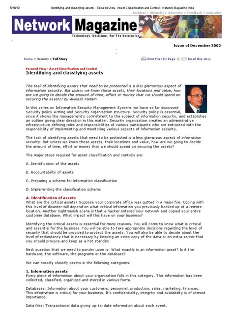 Pdf Identifying And Classifying Assets Secured View Asset