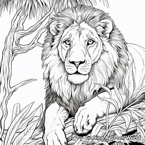 Realistic Lion Coloring Pages Free And Printable