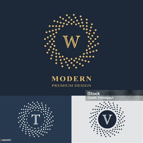현대 로고 디자인입니다 기하학적 인 선형 모노 그램 템플릿입니다 편지 상징 W T V 마크 구별의 브랜드 이름 회사 비즈니스