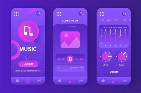 Music Ui Mobile App Interface Design Royalty Free Vector