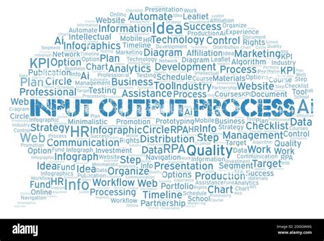 Input Output Process Typography Word Cloud Create With Text Only Stock