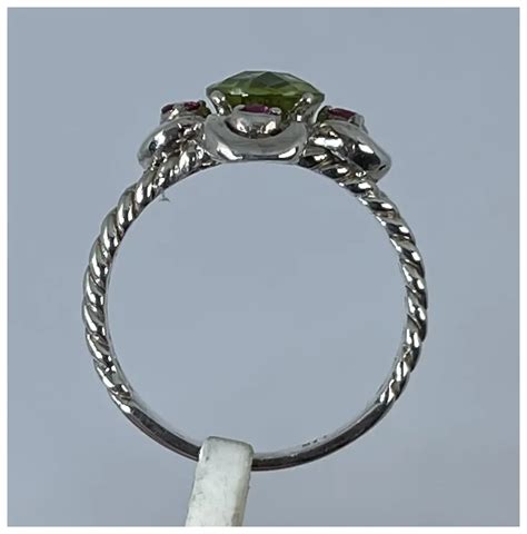 14k Peridot And Ruby Ring Free Resize Ruby Lane