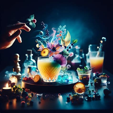 A Mesmerizing Cocktail Presentation With Vibrant Colors Meticulously