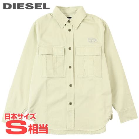 【楽天市場】 Diesel ディーゼル メンズ オーバルdロゴ刺繍 ストーンウォッシュ加工 長袖コットンシャツ【s Roow】【サイズxs】【1サイズ程大きめのサイズ感】【グリーンアイボリー