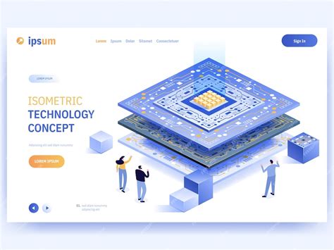 Premium Vector Vector Landing Page Of Isometric Technology Concept Teamwork Of Developers