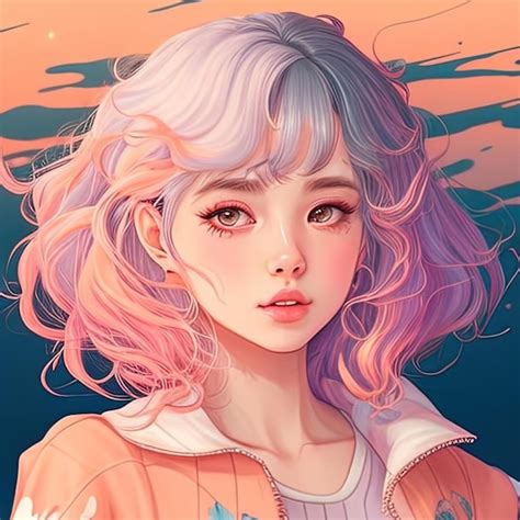 Premium Ai Image Cute Asian Girl Kawaii Anime Avatar Ai Generative Art