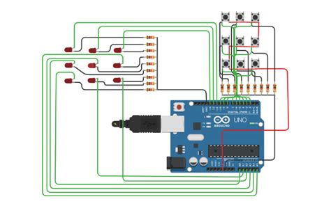 Circuit Design Barrido De Entradas Y Salidas Tinkercad
