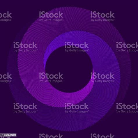 3d 원 모양을 형성하는 보라색 나선형 선 패턴 3차원 형태에 대한 스톡 벡터 아트 및 기타 이미지 3차원 형태 곡선 기하 도형 Istock