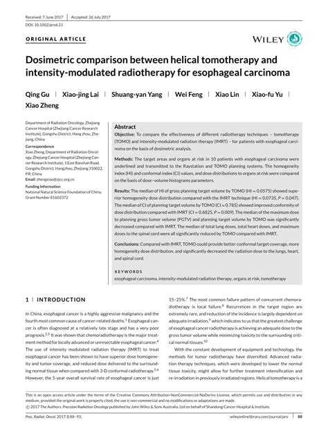 Pdf Dosimetric Comparison Between Helical Tomotherapy And Intensity‐modulated Radiotherapy For