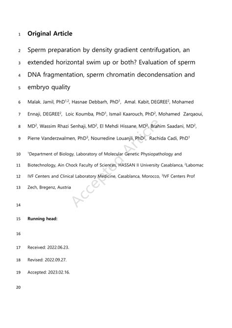 Pdf Sperm Preparation By Density Gradient Centrifugation An Extended Horizontal Swim Up Or