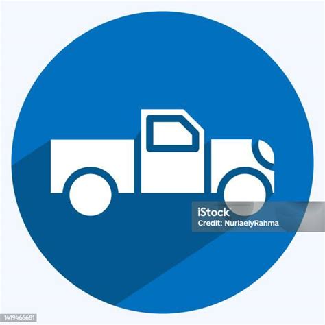 아이콘 픽업 자동차 기호에 적합합니다 긴 그림자 스타일 편집 가능한 간단한 디자인 디자인 템플릿 벡터 간단한 그림 곡선에 대한 스톡 벡터 아트 및 기타 이미지 Istock