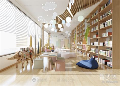 Modern Library 3d Model Download Model Id483964924 1miba