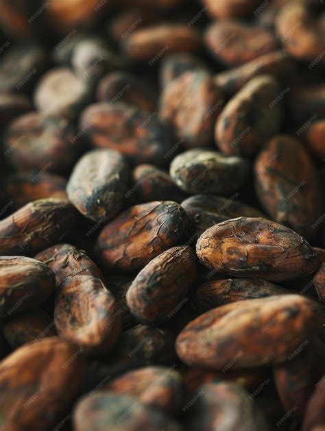 Cocoa Beans Stack Premium Ai Generated Image