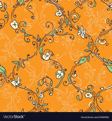 Hand Drawn Trellis Floral Seamless Pattern Vector Image