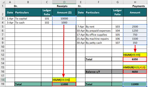 Cash Book Excel Template