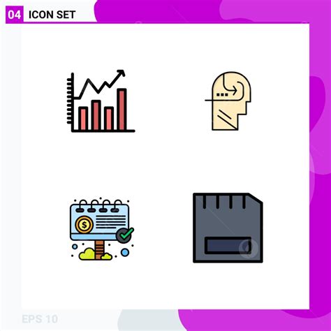 Filledline Flat Color Pack Of 4 Universal Symbols Of Analysis Billboard Vector Chart Png And