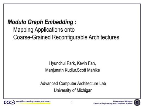 PPT Modulo Graph Embedding Mapping Applications Onto Coarse Grained