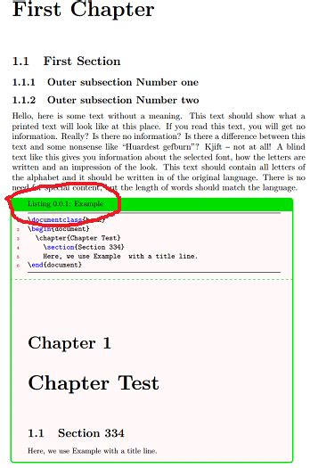 table of contents counters for chapter and section environments when