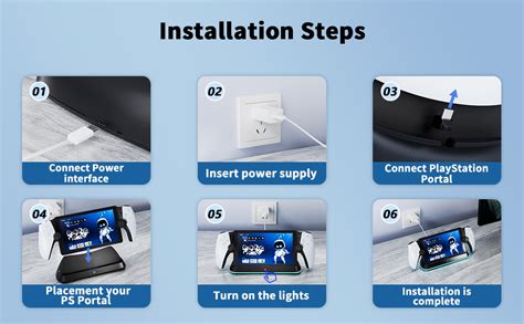 Honcam Charging Stand For Playstation Portal Ps Portal Stand With 7 Rgb Light Modes