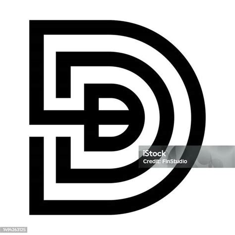 직업적인 혁신적인 이니셜 D 로고 및 Ddd 로고 문자 D 또는 Dd 미니멀하고 우아한 모노그램 프리미엄 비즈니스 예술적 알파벳 기호 및 기호 로고에 대한 스톡 벡터 아트