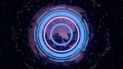 Animation Of Scope Scanning Over Globe With Connections On Black Background Stock Footage