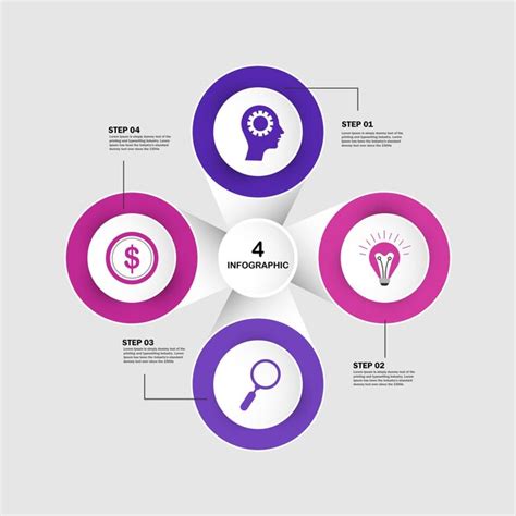 Premium Vector Circle Infographics Four Elements