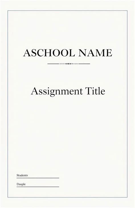 Stunning Assignment Cover Page Design