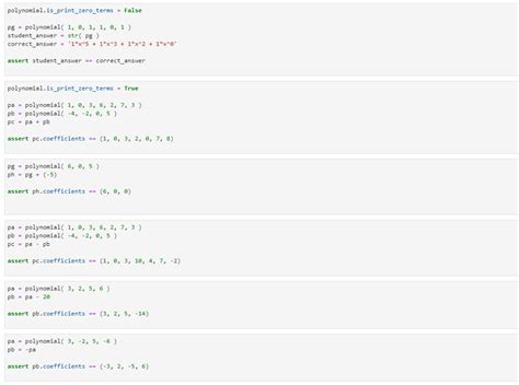 Solved Design And Implement Python Polynomial Class Using Chegg