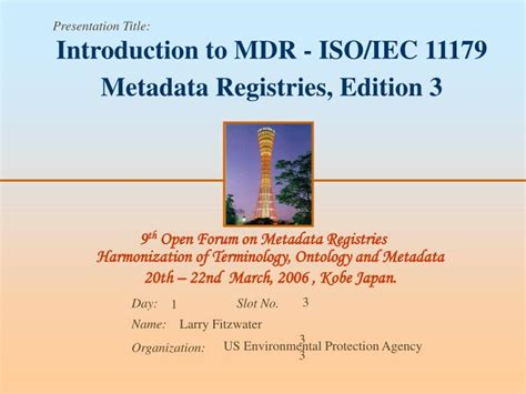 PPT Introduction To MDR ISO IEC Metadata Registries Edition PowerPoint Presentation