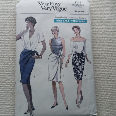 Vogue Pattern Skirts Very Easy Very Vogue Skirt Pattern Misses 6