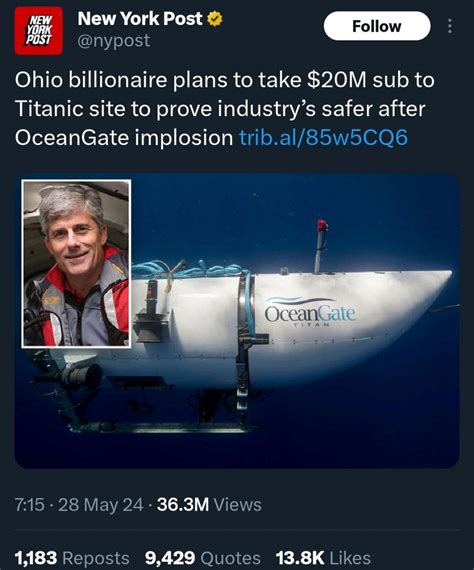 또 침몰한 타이타닉 보러가겠가는 억만장자