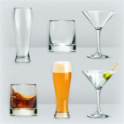 وکتور لیوان های مختلف نوشیدنی