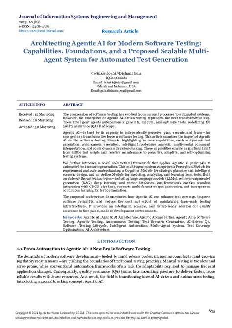 Pdf Architecting Agentic Ai For Modern Software Testing Capabilities