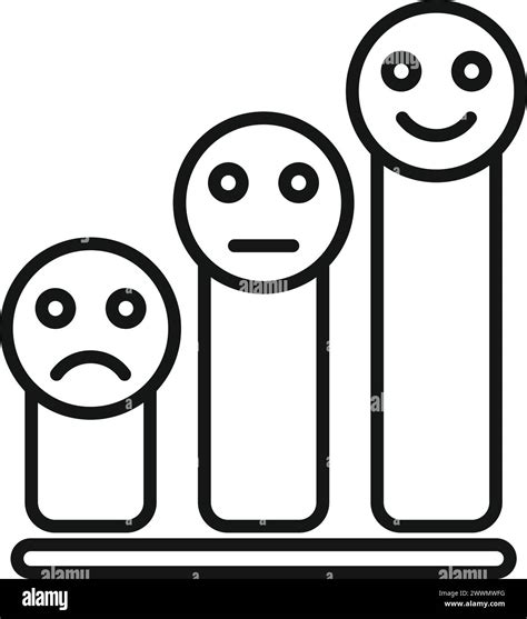 Graph Chart Satisfaction Level Icon Outline Vector Normal Game Excellent Emotive Stock Vector