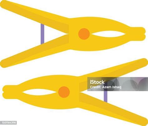 플라스틱 빨래집게 벡터 아이콘 디자인 하우스키핑 기호 사무실 관리인 기호 포터 또는 클렌저 장비 스톡 일러스트레이션 옷 못 한 켤레 개념 가사 집안일에 대한 스톡 벡터 아트