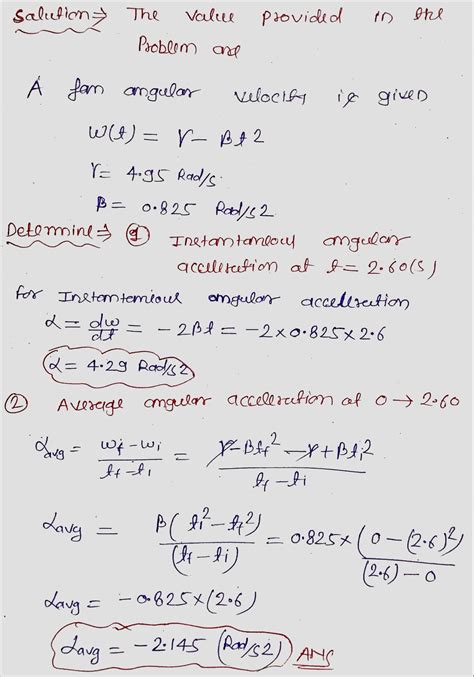Solved Part B A Lan Blade Rotates With Angular Velocity Given By