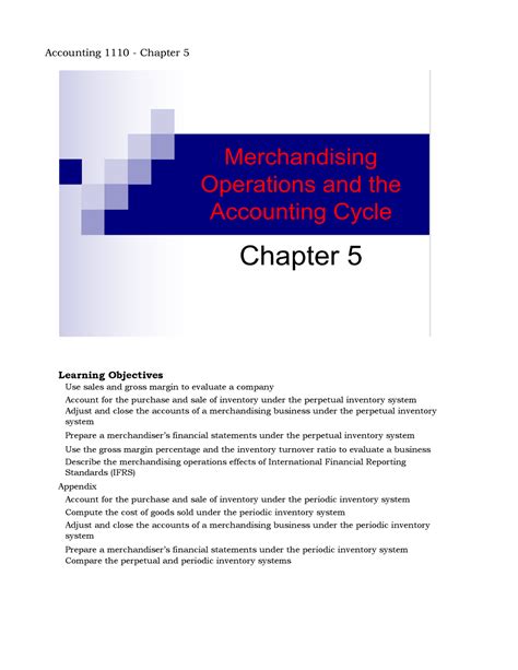 Chapter 5 Warning Tt Undefined Function 32 Accounting 1110 Chapter 5 Learning Objectives
