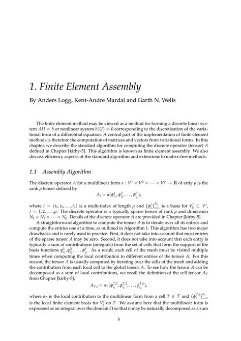 Pdf Finite Element Assembly