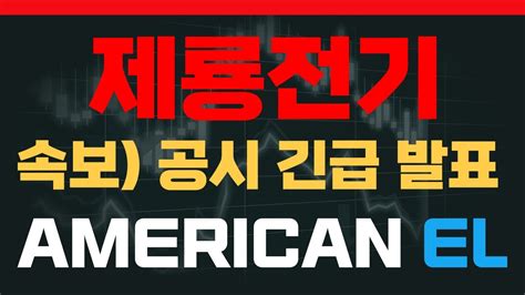 제룡전기 주가전망 11월 8일 제룡전기 긴급분석 납기지연 공시가 오히려 호재인 이유 마지막 물량 확정 제룡전기분석 Youtube